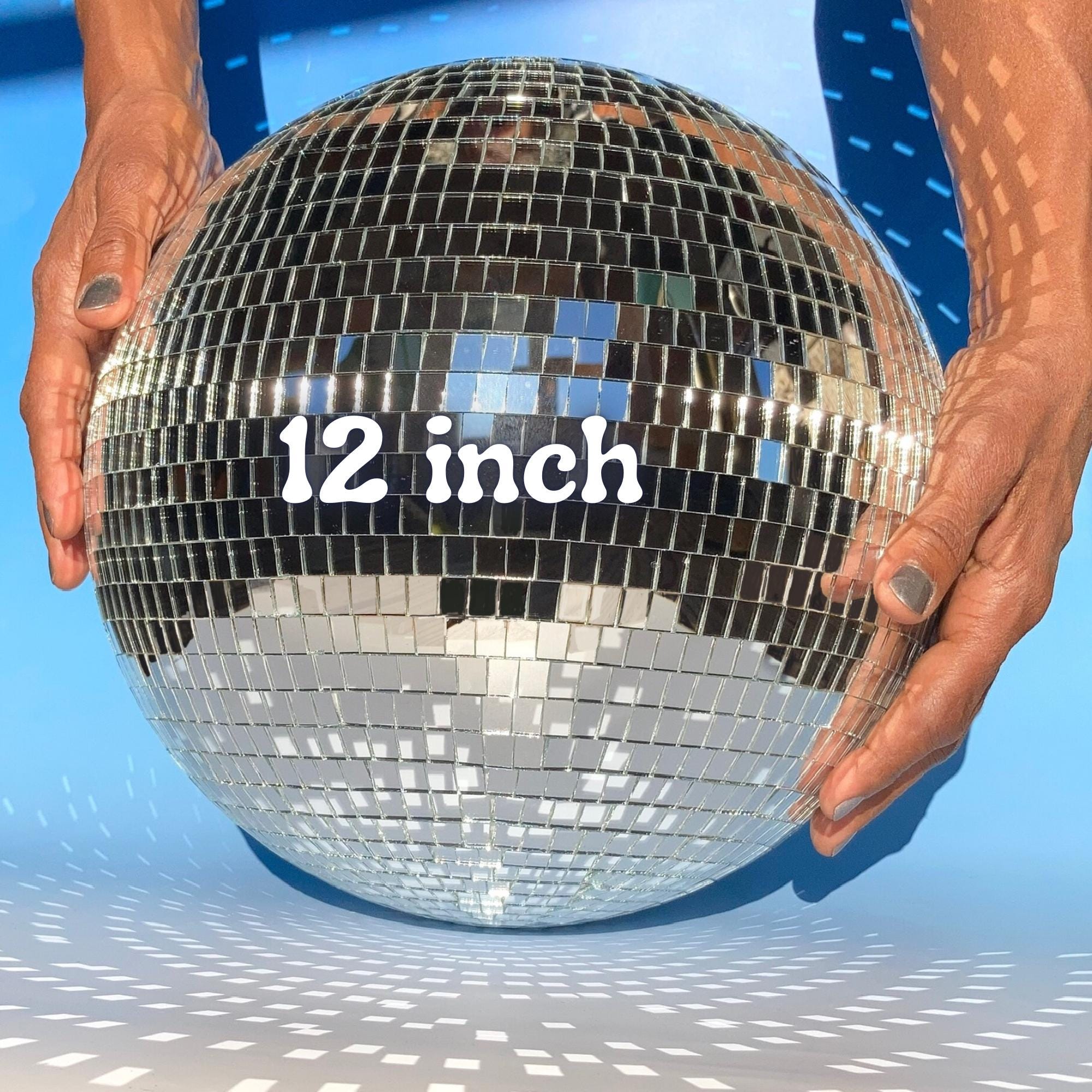 12” Large Disco Ball Mirror Disco Ball 70s Disco Party Decor Hippie ...