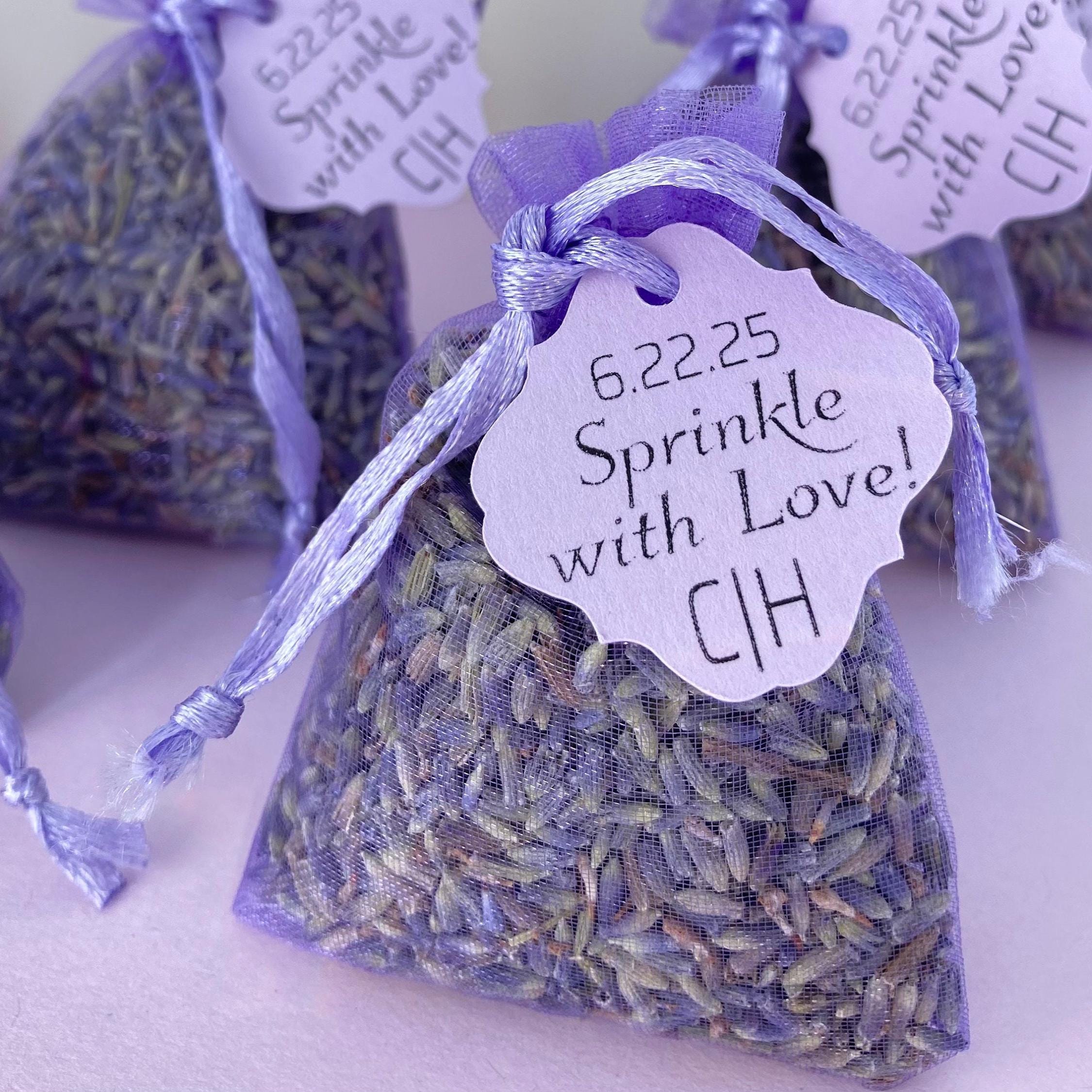 Personalized Lavender Organza Wedding Toss Sachet Lavender Flower ...