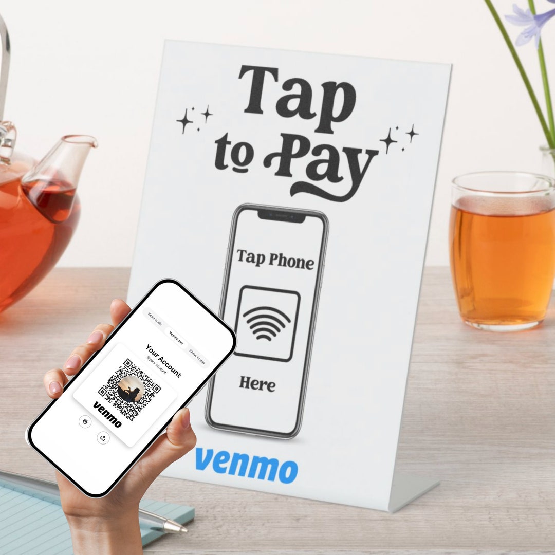 Venmo Tap to Pay Sign; Scan to Pay Sign, Scan to Venmo Sign, Small ...