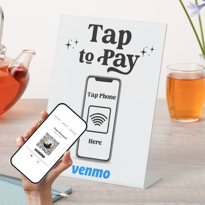 Venmo Tap to Pay Sign; Scan to Pay Sign, Scan to Venmo Sign, Small ...