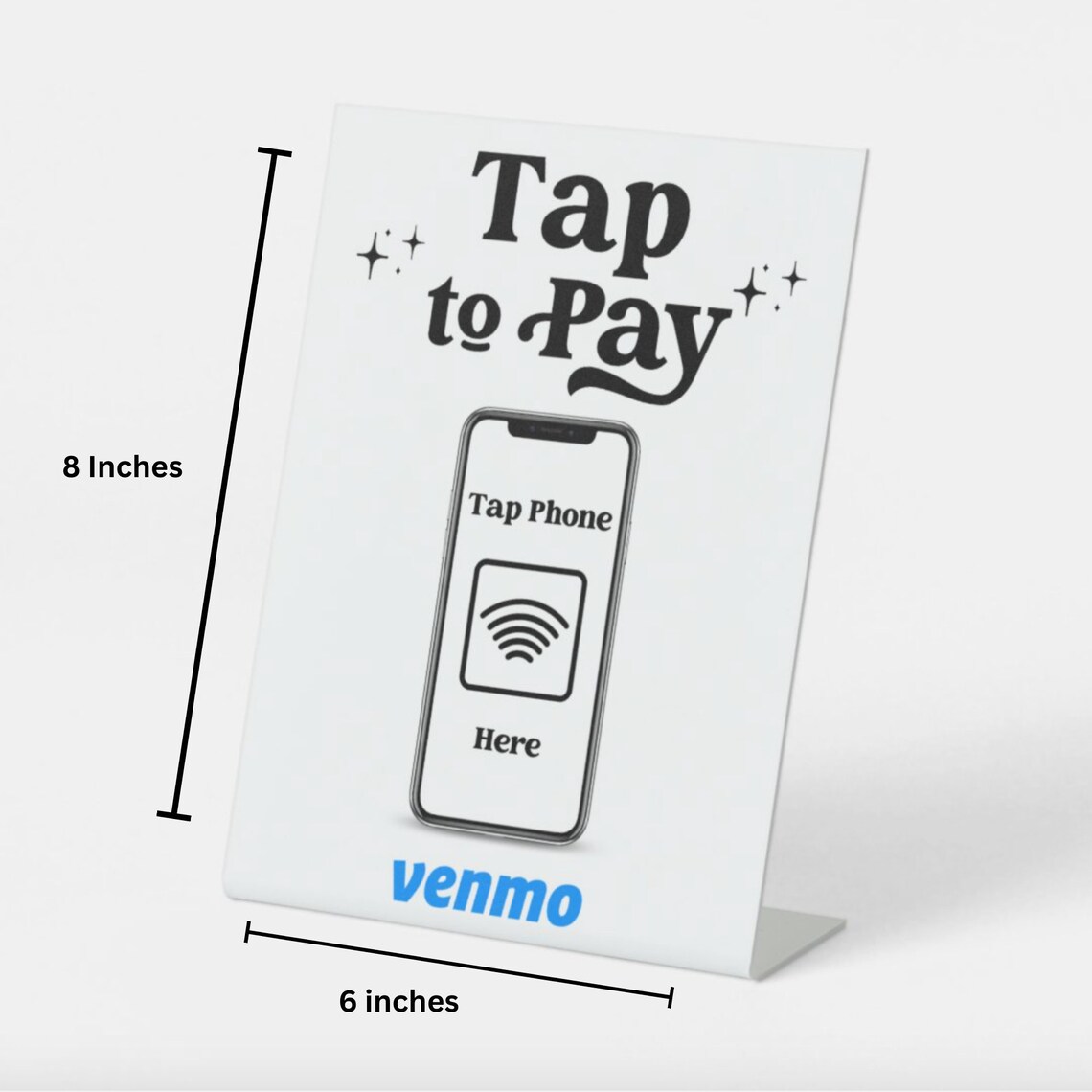 Venmo Tap to Pay Sign; Scan to Pay Sign, Scan to Venmo Sign, Small ...