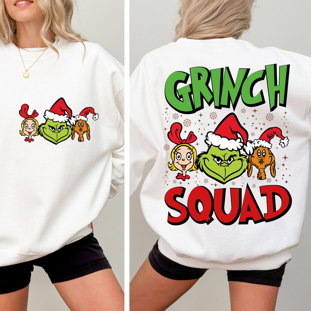 Grinch Squad Svg Png, Grinch Front and Back Svg Png, Christmas Svg ...