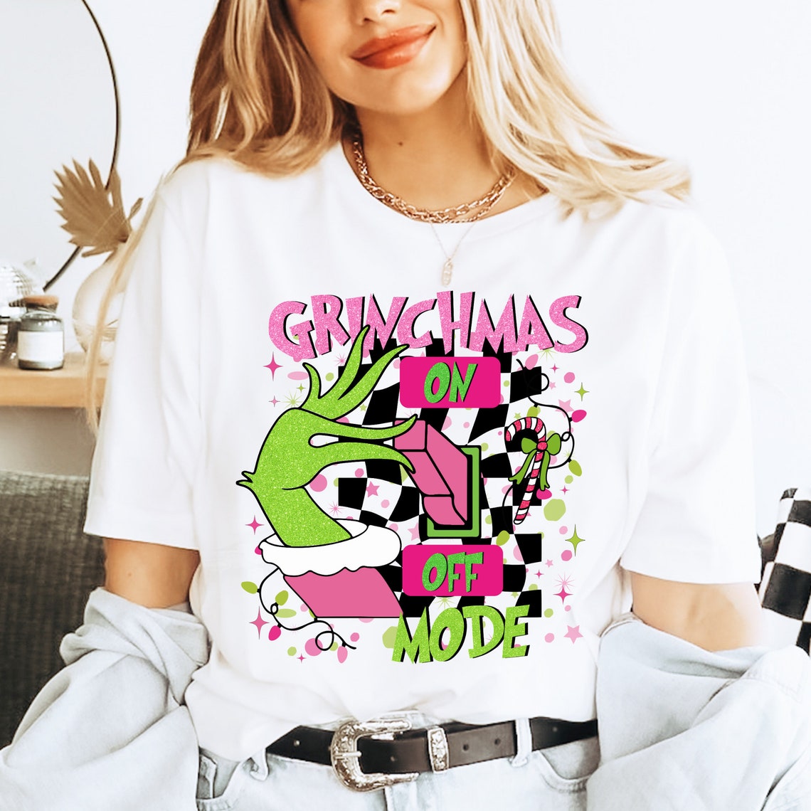 Grinchmas Mode on Png, Glitter Grinch Png, Glitter Christmas Png, Faux ...