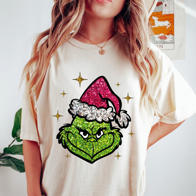 Pink Grinch Png Faux Sequin Grinch Png Christmas Png Grinch - Etsy