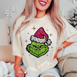 Pink Grinch Png, Faux Sequin Grinch Png, Christmas Png, Grinch Face Png ...