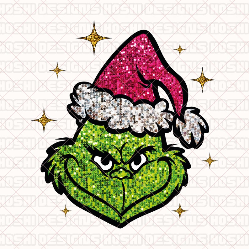 Pink Grinch Png Faux Sequin Grinch Png Christmas Png Grinch - Etsy