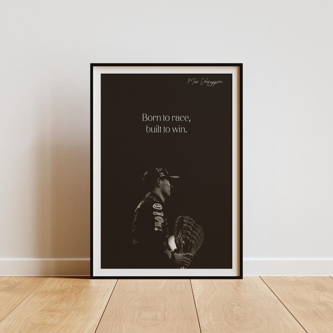 Max Verstappen Poster | Inspirational Racing Wall Art | Motivational ...