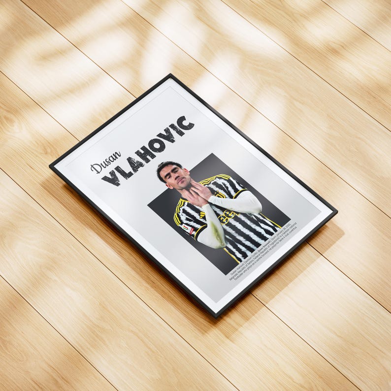 Dusan Vlahovic Football Poster: Motivational Quote, Gym Wall Art ...