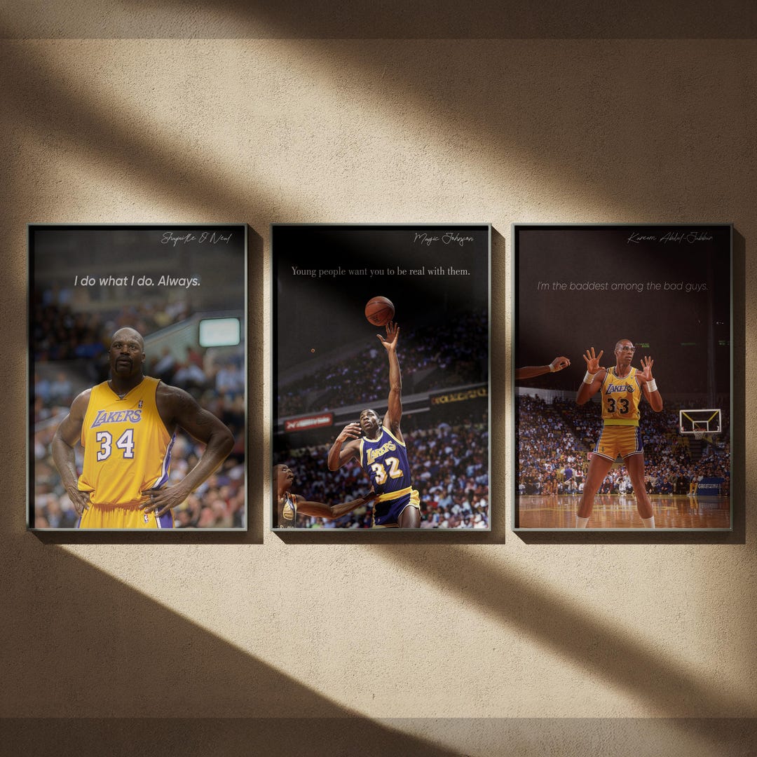 NBA Legends Poster Set: Magic, Kareem & Shaq (digital Download) - Etsy