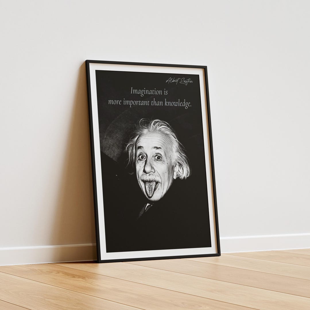 Albert Einstein Motivational Poster: Genius Mindset Quote Wall Art ...