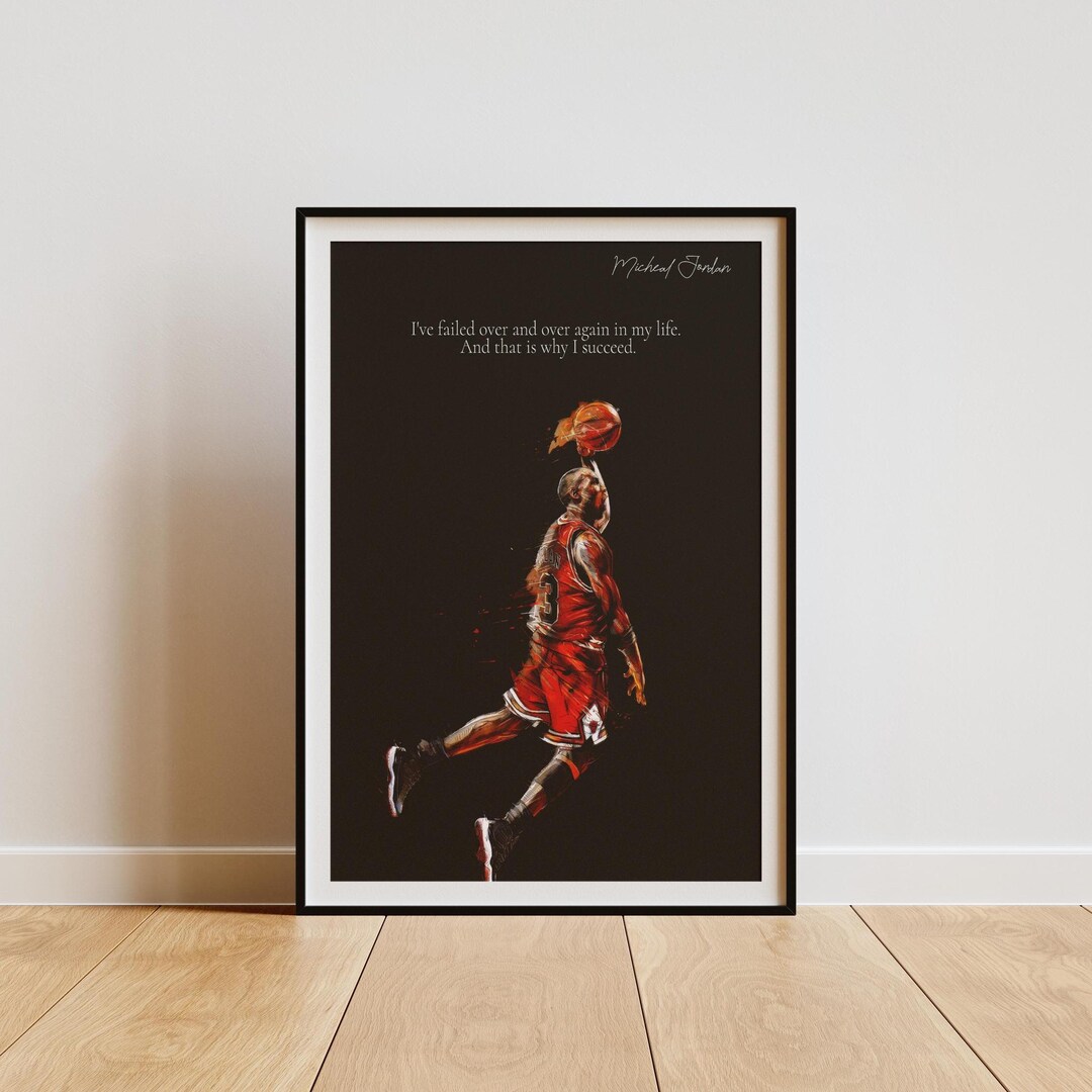 Michael Jordan Motivational Poster | Basketball Wall Art | Printable ...