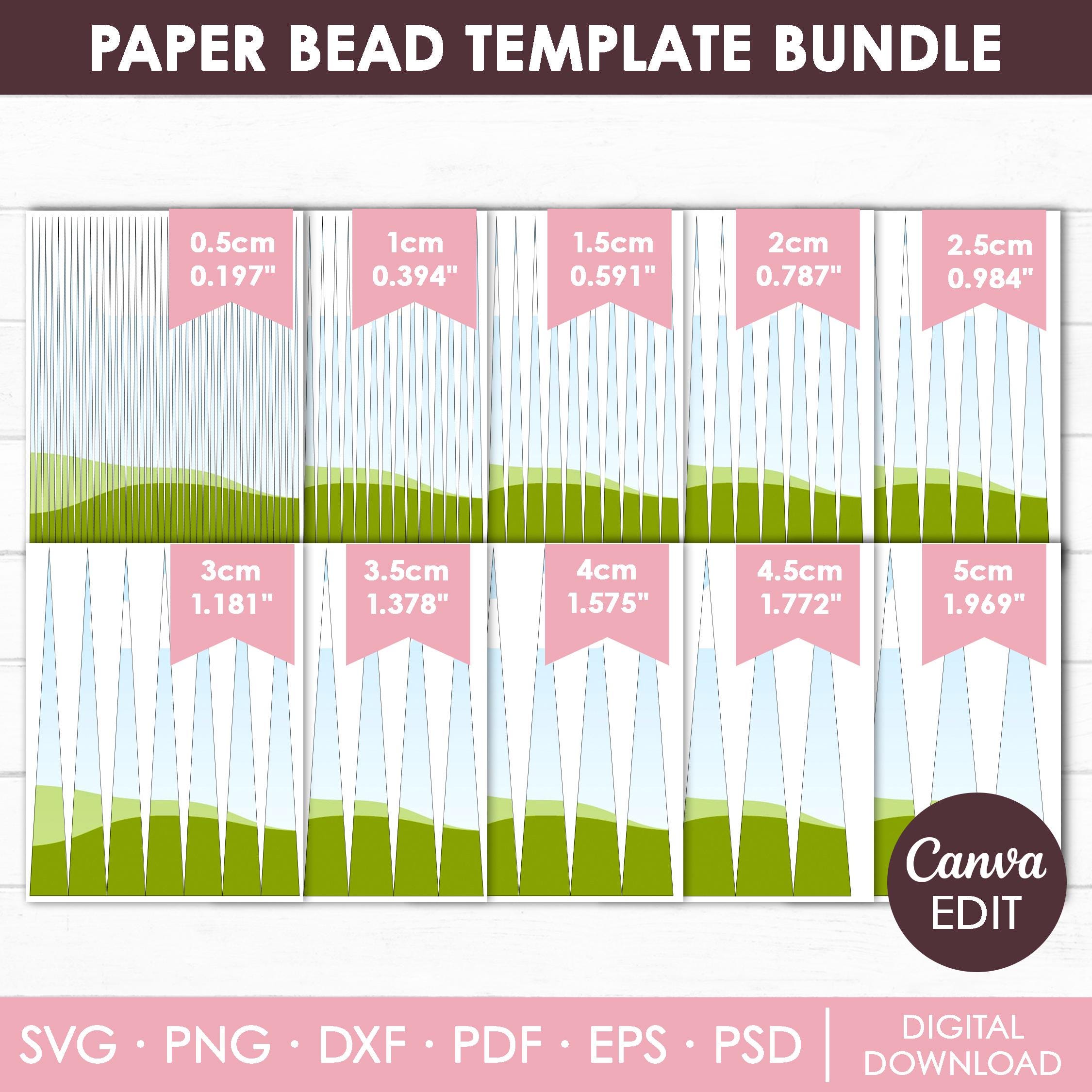 Paper Bead Template, Paper Bead Strips Template, Paper Beading Blank ...