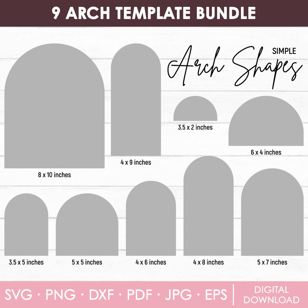 Arch Svg Bundle, Arch Wedding Invitation Template, Boho Chiara Arch Svg ...