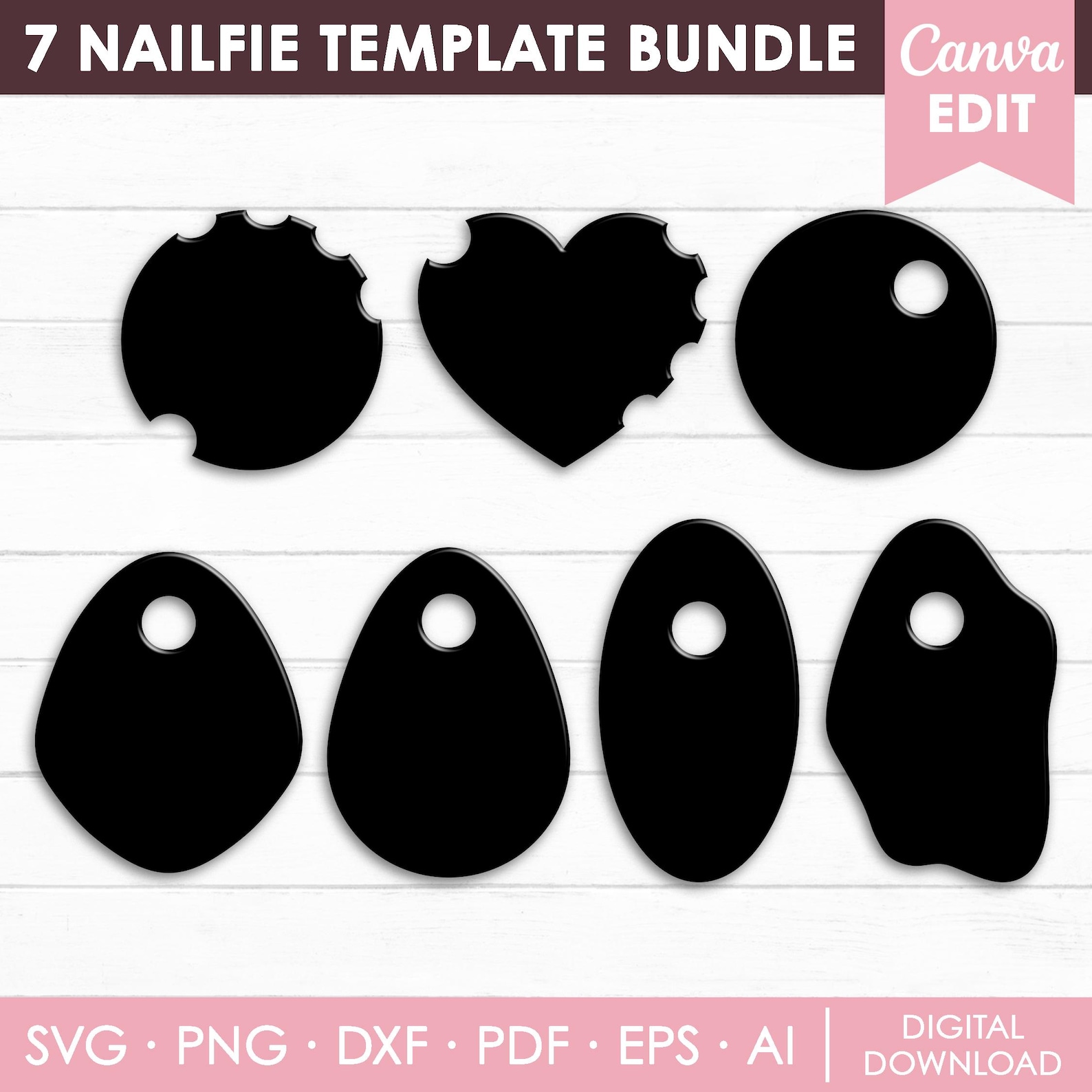 Nailfie Svg, Nailfie Disc Template, Nail Technician, Nail Photo Prop ...