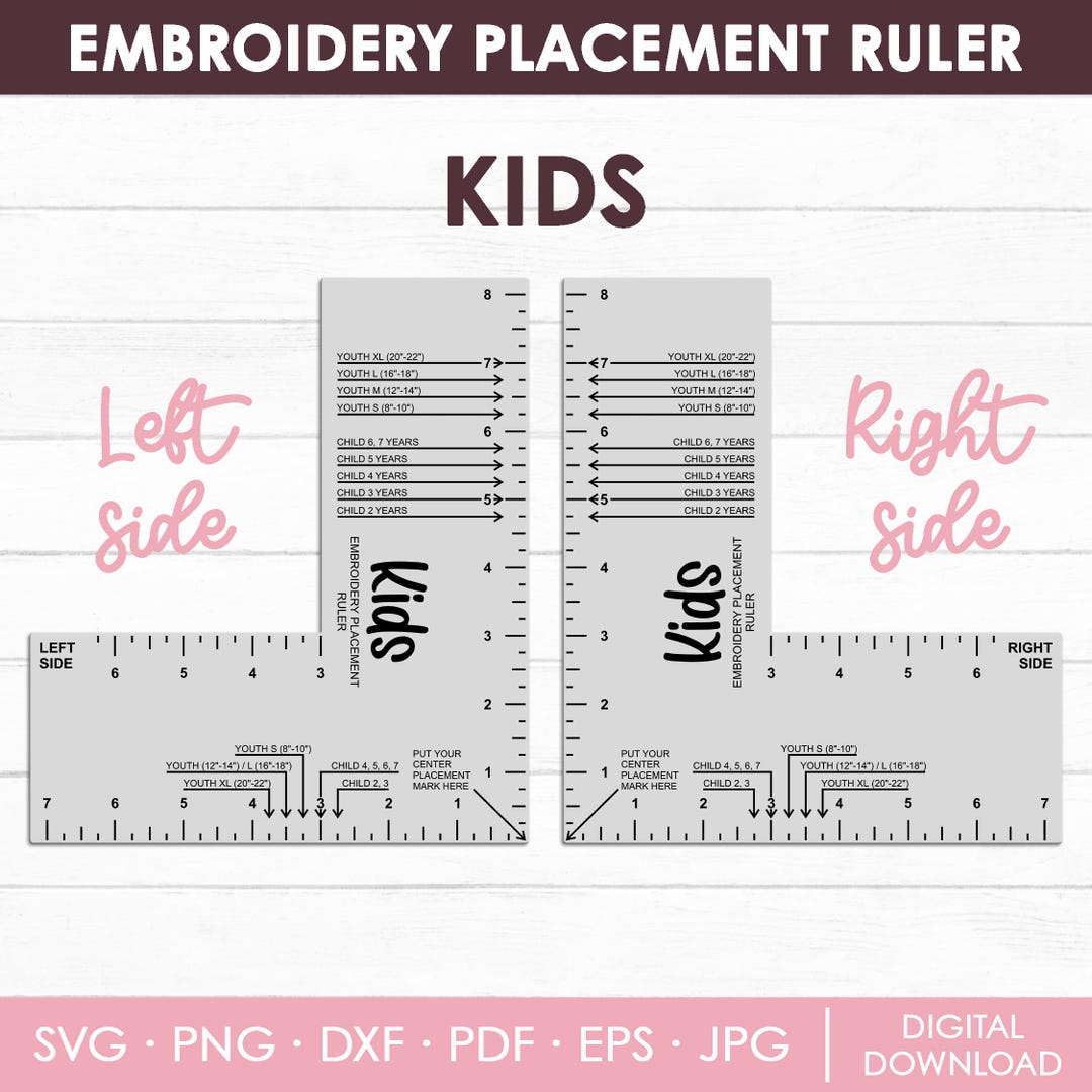 T-shirt Embroidery Logo Placement Guides, Kids T-shirt Alignment Tool ...