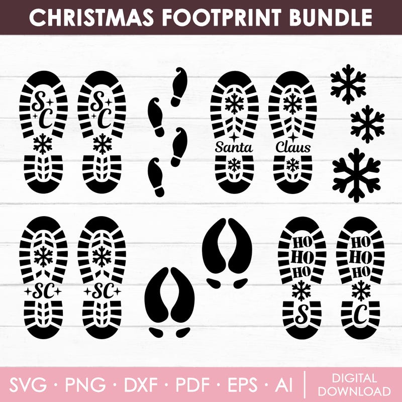 Santa and Elf Boot Svg - Etsy