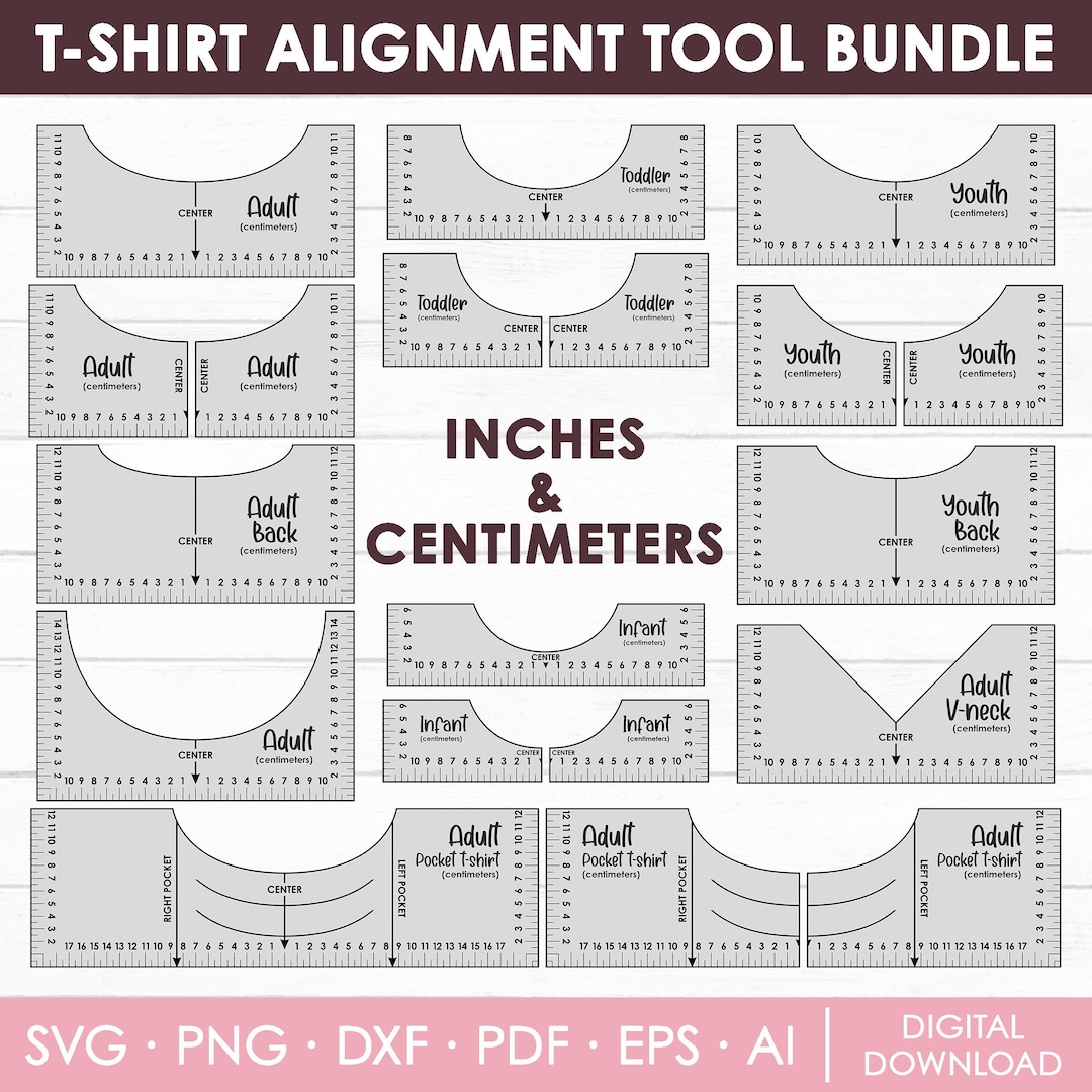 T-shirt Alignment Tool Svg, T-shirt Ruler Svg, T-shirt Placement Guide ...