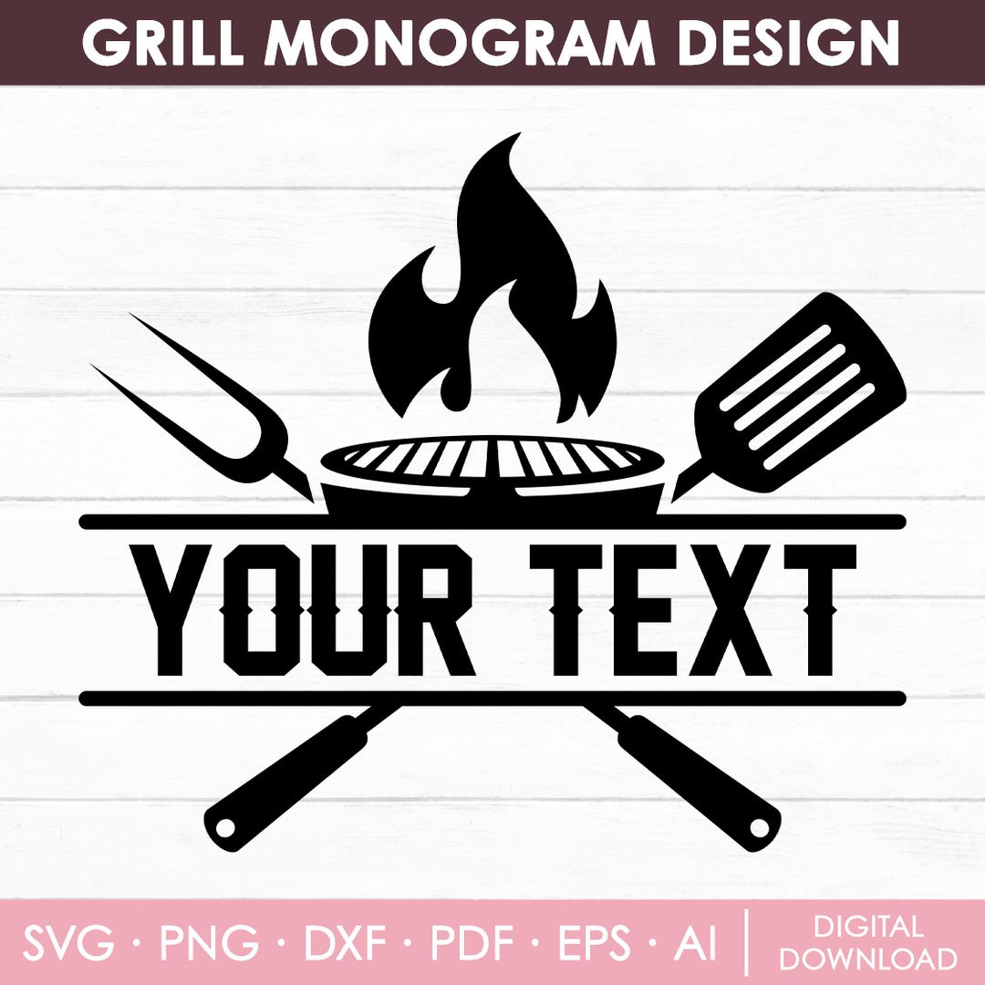 Grilling Svg, BBQ Grill Svg, Barbeque Clipart, Grill Monogram Svg ...