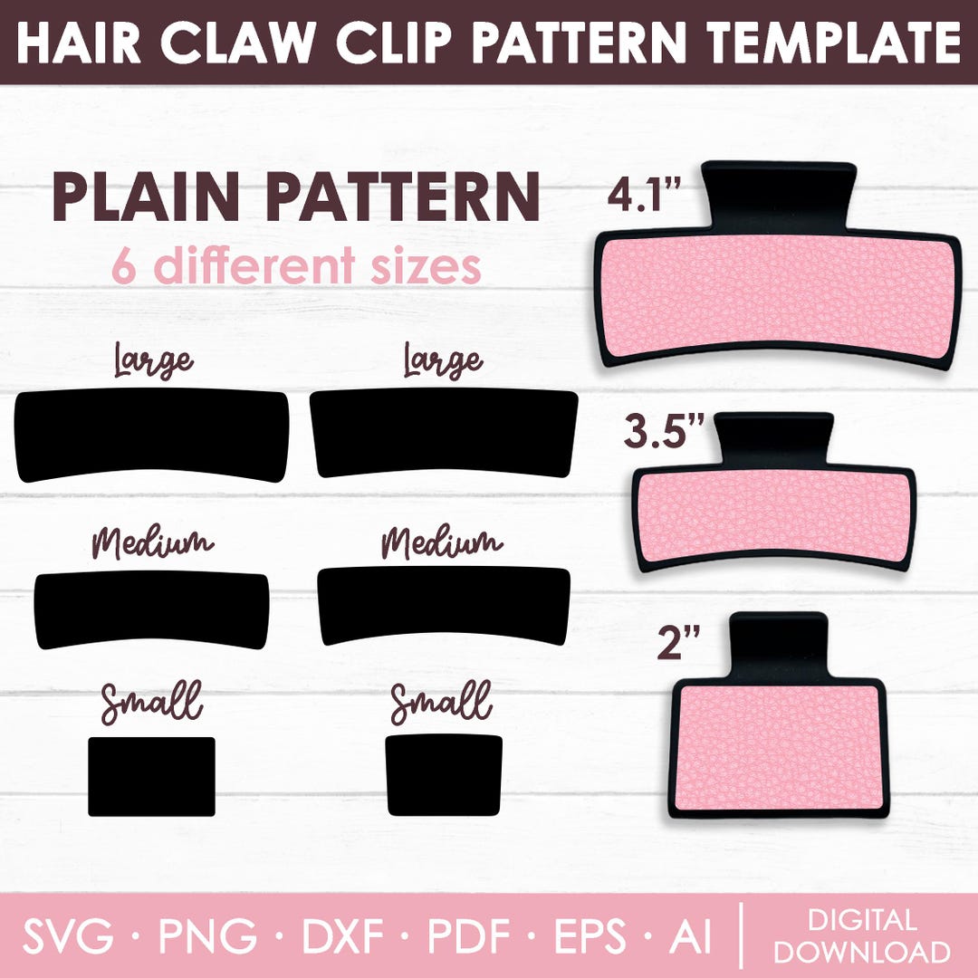 Hair Claw Clip Template Svg, Hair Claw Cover Template, Leather Hair ...
