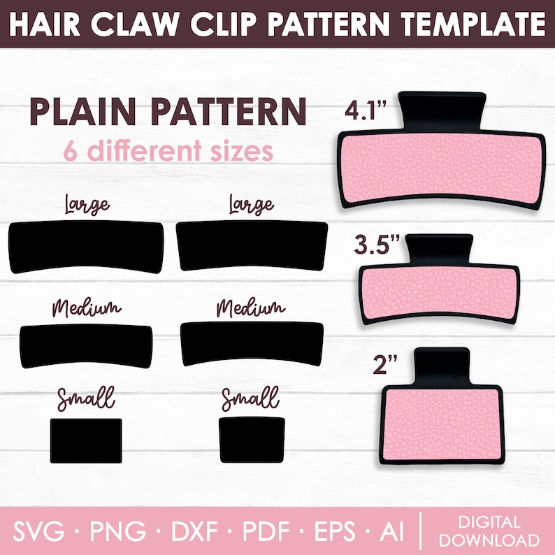 Hair Claw Clip Template Svg, Hair Claw Cover Template, Leather Hair ...