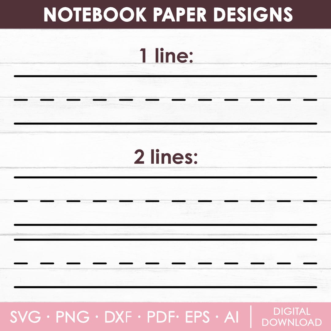 Notebook Paper Svg, Dotted School Notebook Lines, Handwriting Paper ...