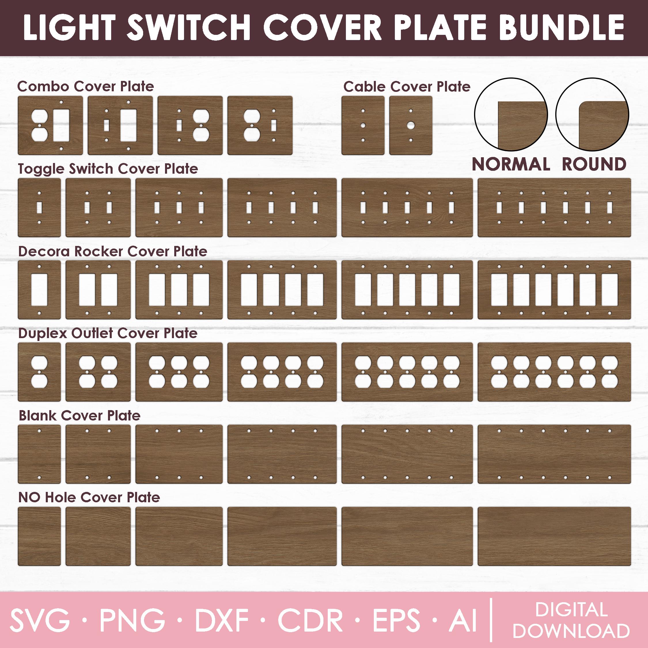 Light Switch Cover Plate Bundle, Light Switch Plate Cover Svg, Wall ...