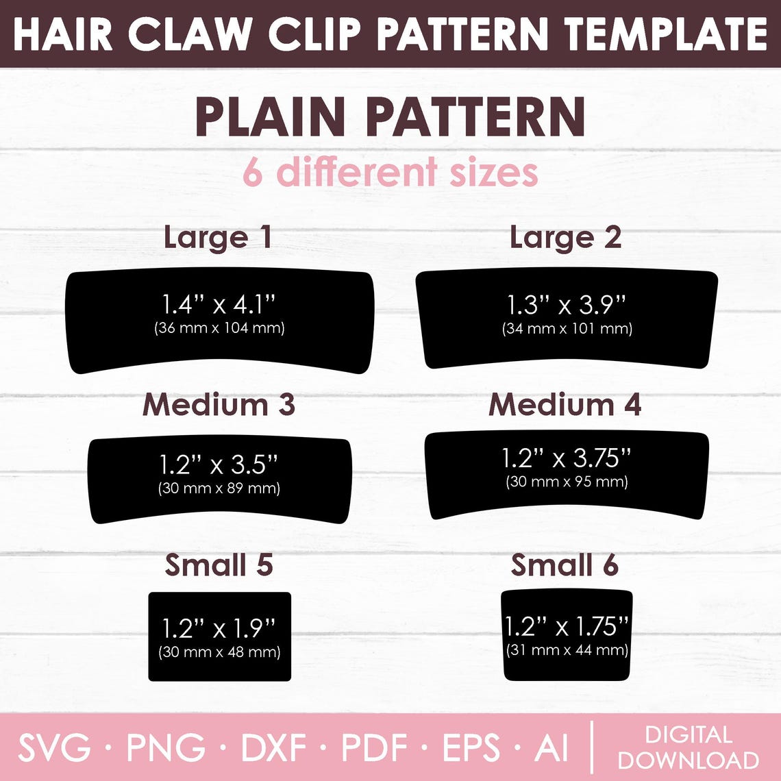 Hair Claw Clip Template Svg, Hair Claw Cover Template, Leather Hair ...