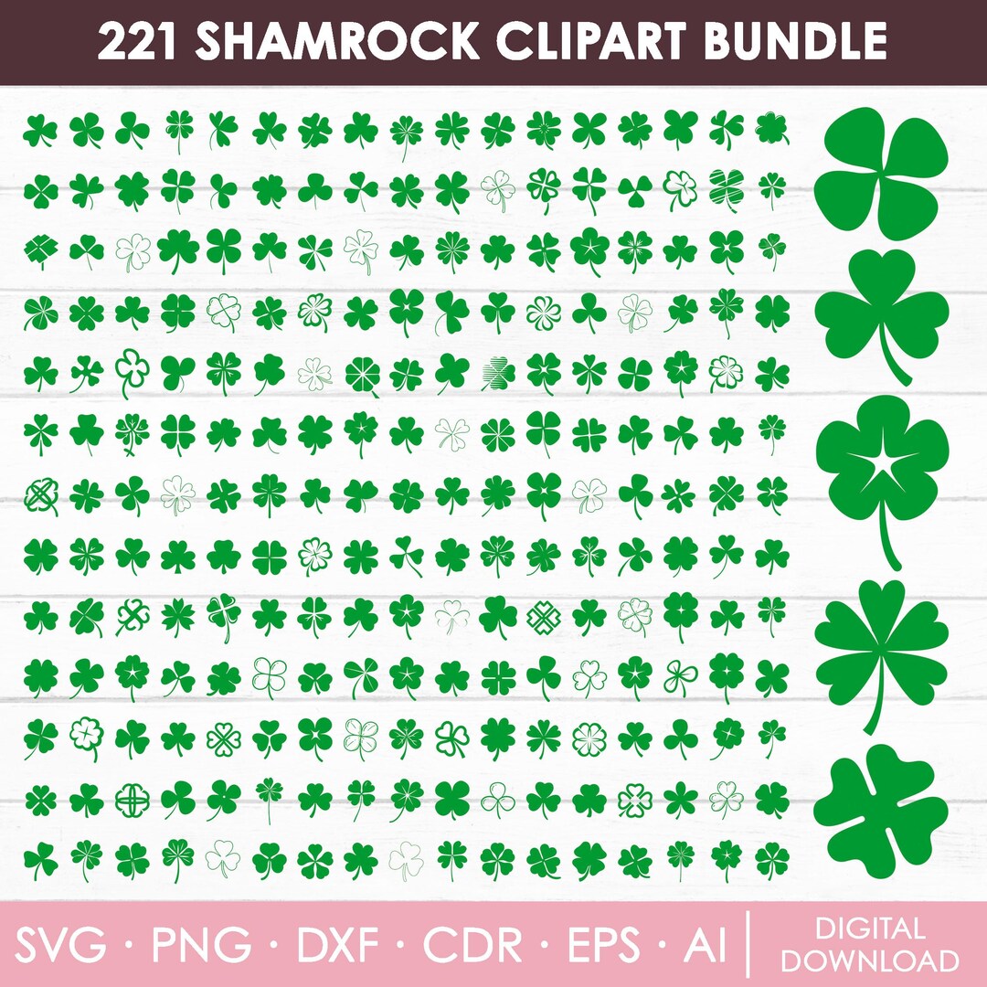 Shamrock Svg, Clover Svg, Clover Leaf Svg, Saint Patrick's Day Clipart ...