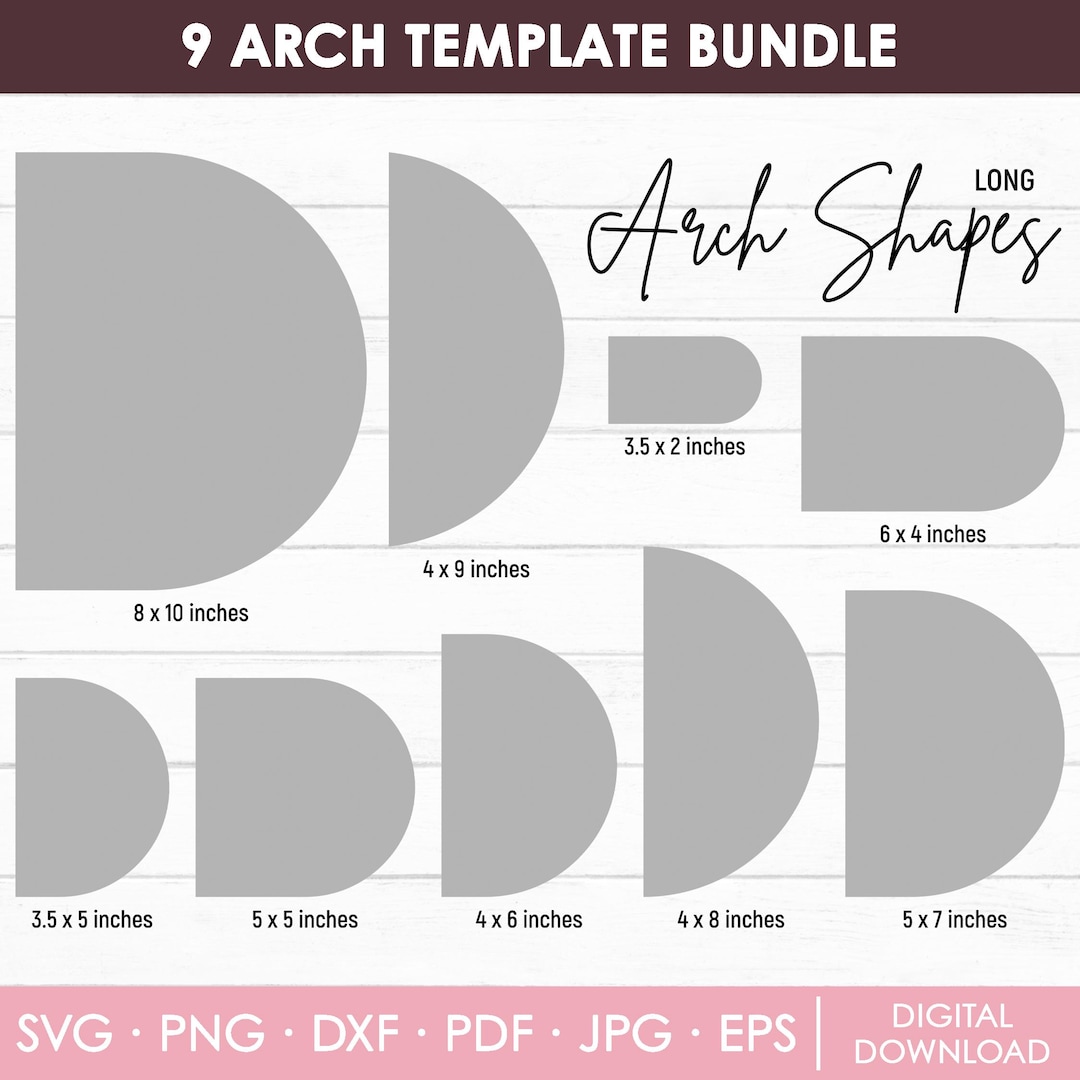 Long Arch Svg Bundle, Arch Wedding Invitation Template, Boho Chiara ...