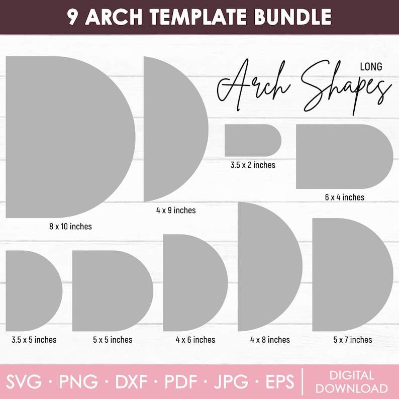 Long Arch Svg Bundle, Arch Wedding Invitation Template, Boho Chiara ...