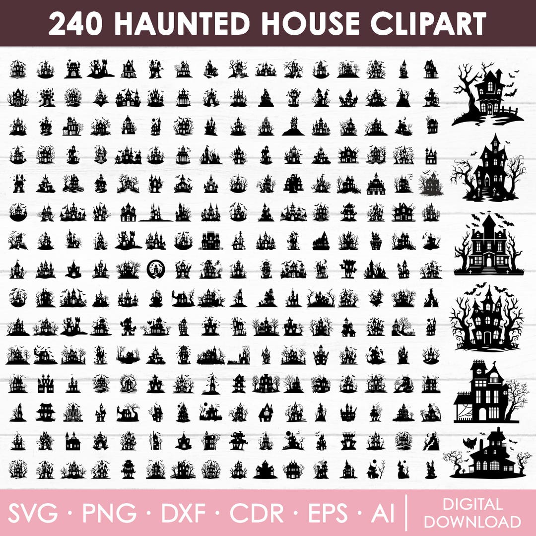 Haunted House Svg Bundle, Haunted House Clipart, Haunted House ...