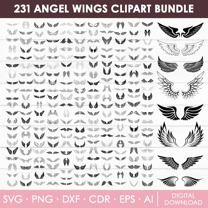 Kids Angel Wing Template - Etsy UK
