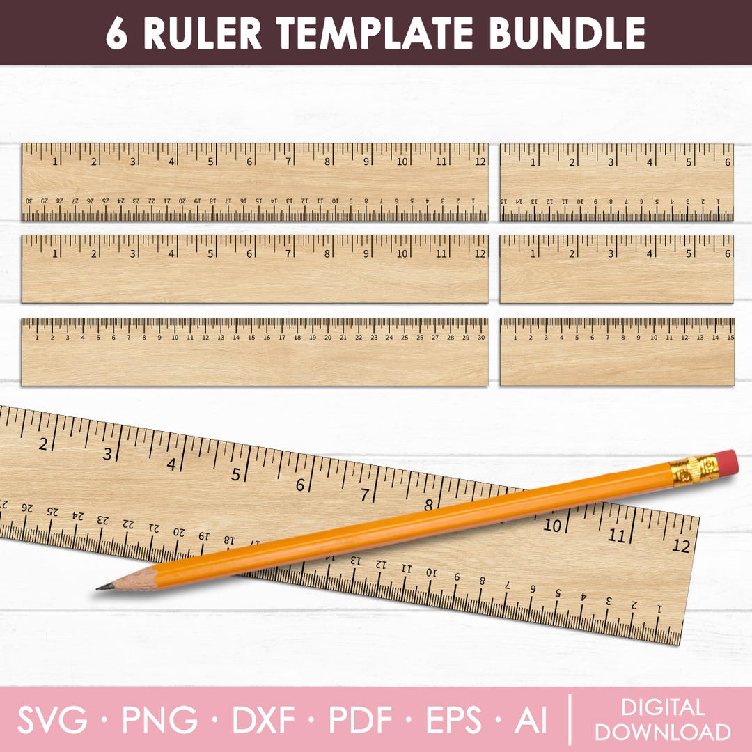 Laser Cut Ruler Bundle, Inches and Centimeters, Horizontal Ruler ...