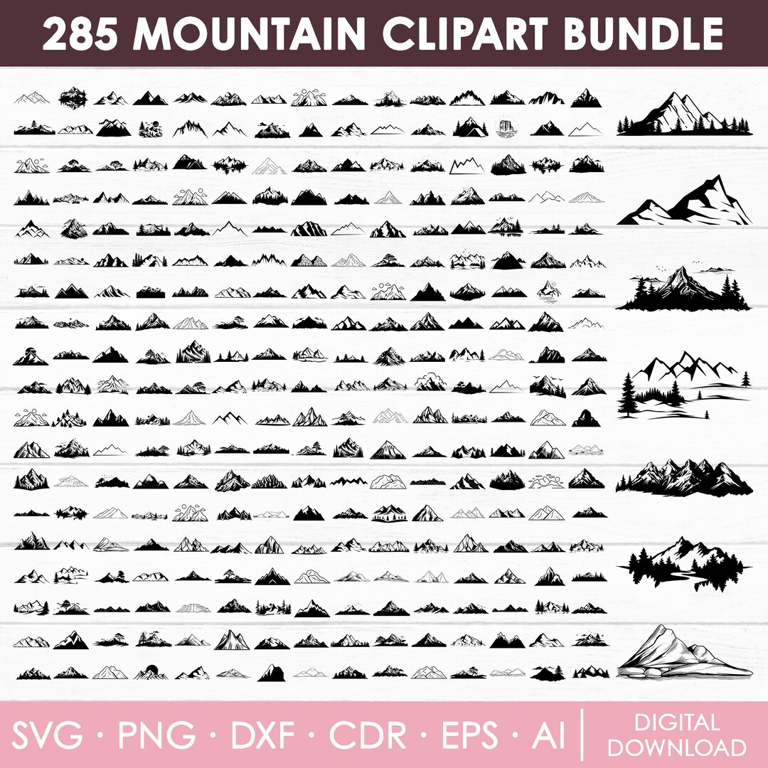 Mountain Svg Bundle, Trees Svg, Forest Svg, Forest Tree Svg, Mountain ...