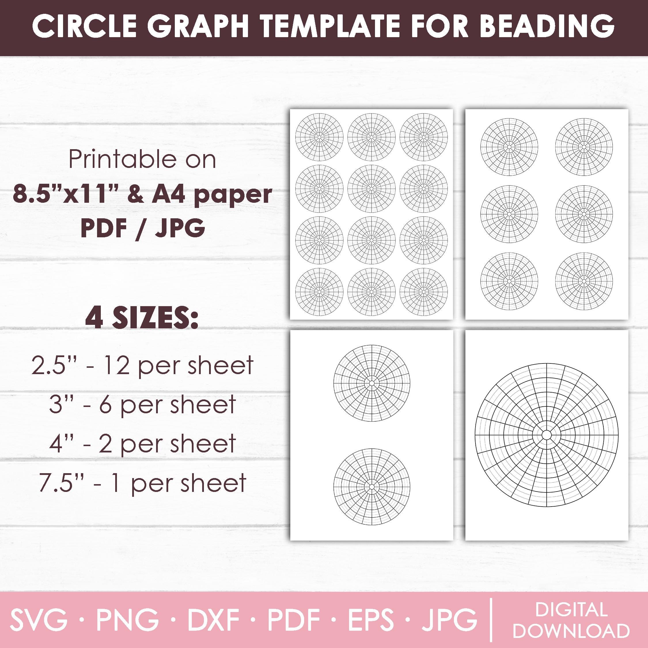 Circle Graph Template, Bead Graph Paper, Beading Pattern, Polar Graph ...