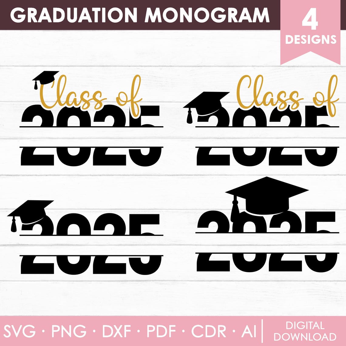 Graduation Monogram Svg, Name Frame Monogram Svg, Senior 2025 Svg ...