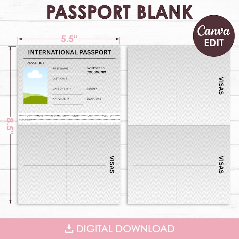 Editable Us Passports for Kids, Passport for Kid for Playing Travel and ...