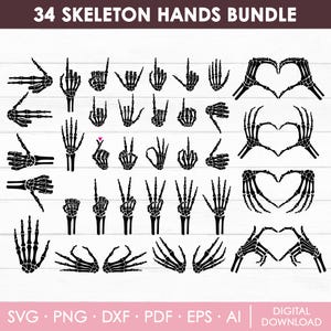 Skeleton Hands Svg Bundle, Skeleton Svg, Skull Skeleton Hand Halloween ...