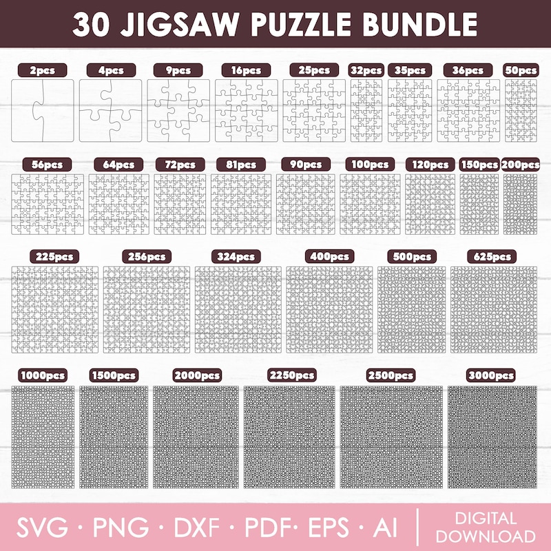 Puzzle Template Svg File - Etsy