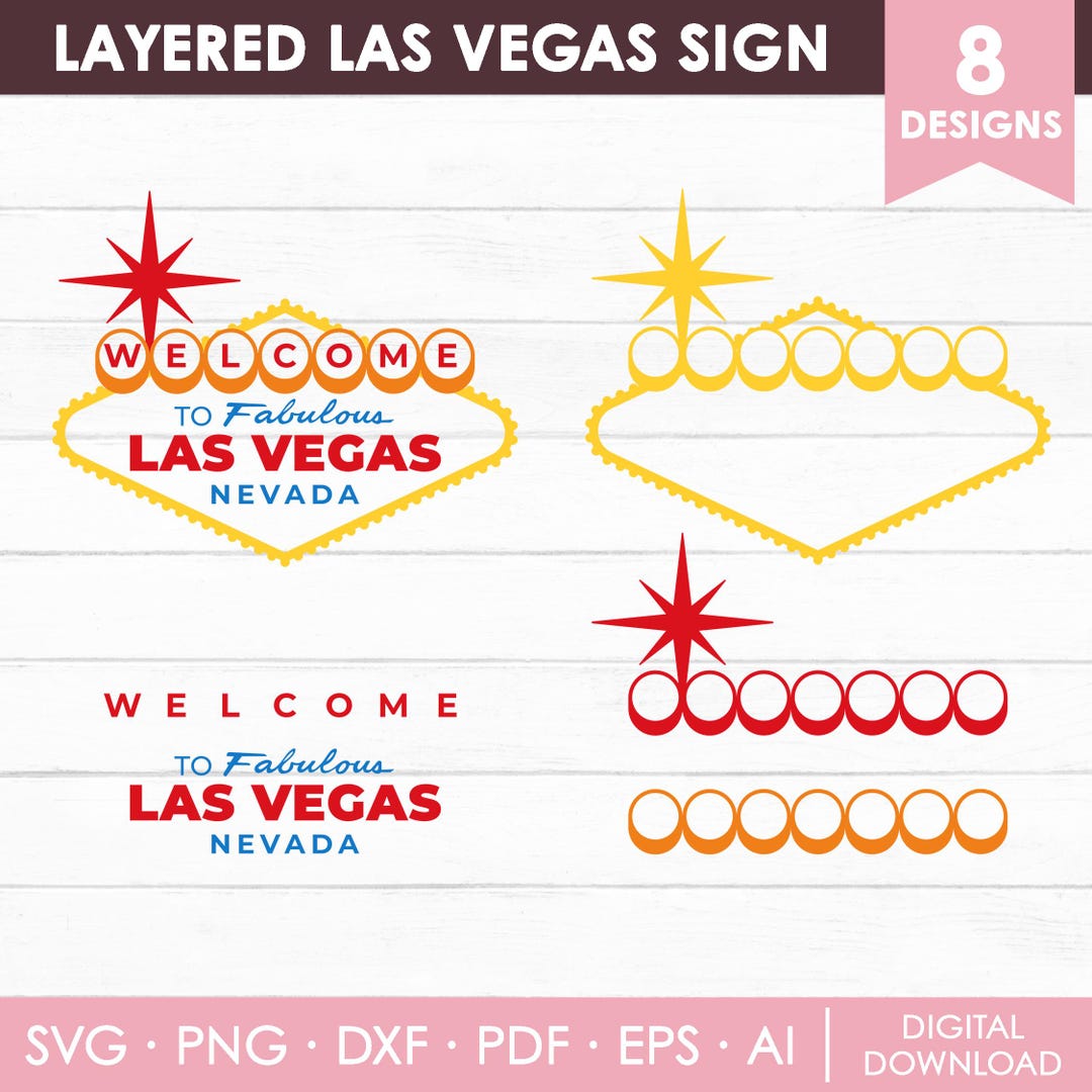 Las Vegas Sign Bundle Svg, Las Vegas Svg, Cut Files, Transparent ...