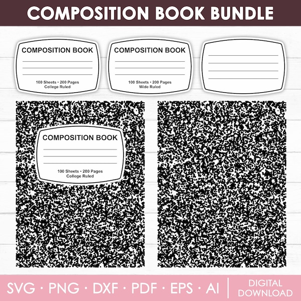 Composition Notebook Clipart - Etsy