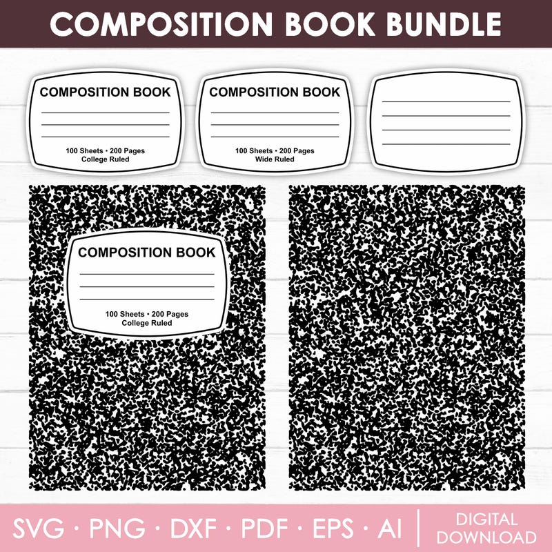 Composition Notebook Clipart - Etsy