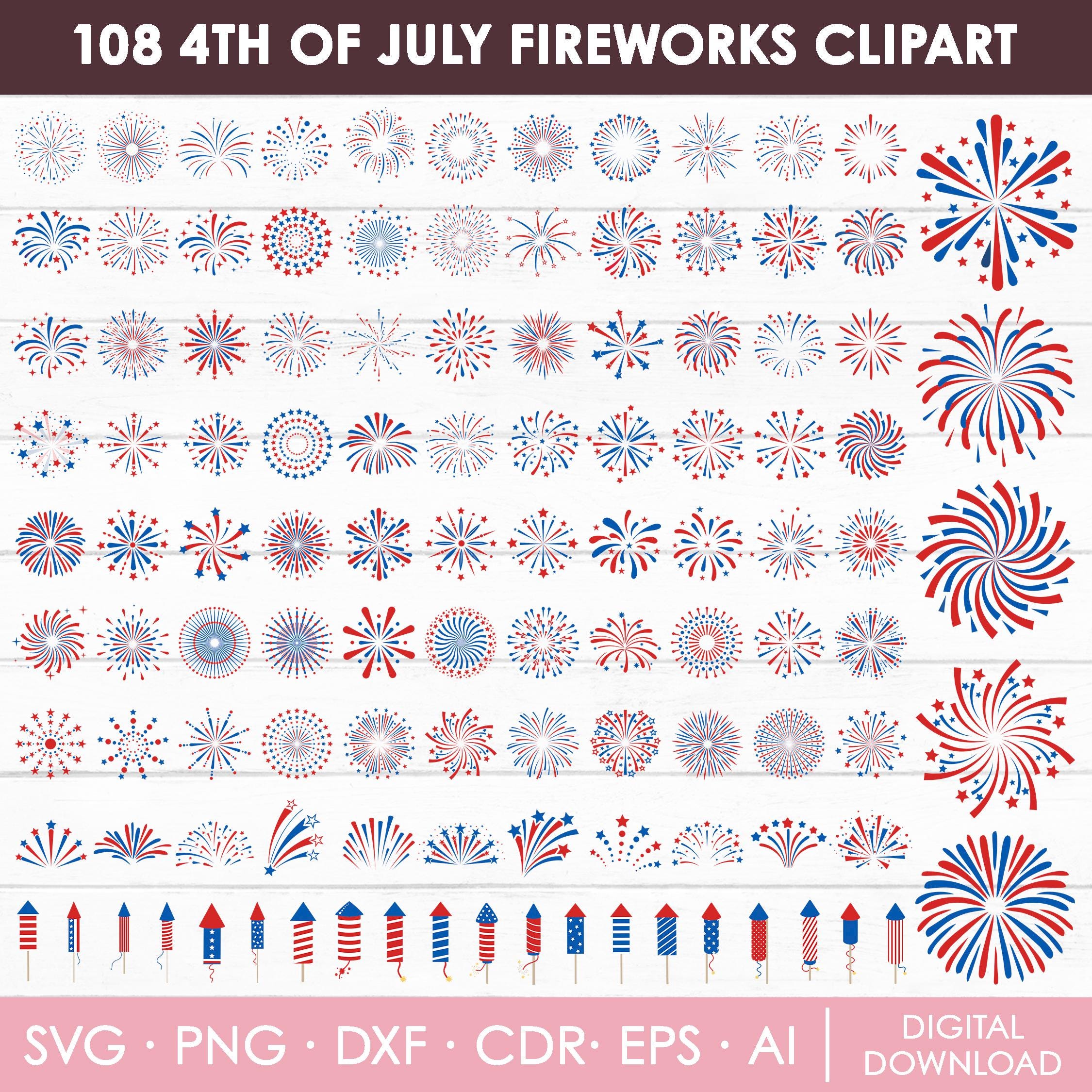 4th of July Fireworks Svg Bundle, 4th of July Svg, Independence Day ...