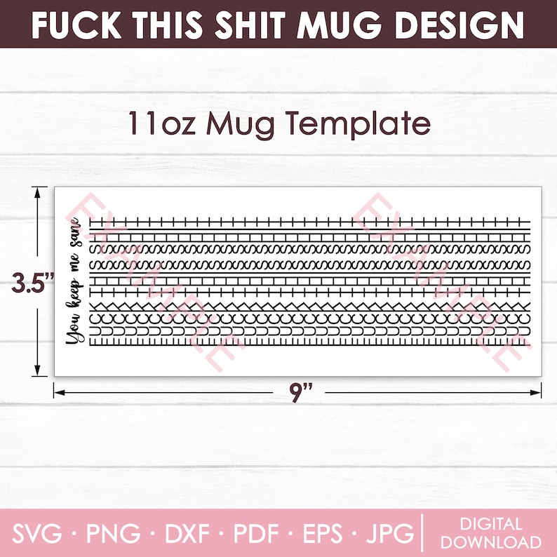 Fuck This Shit Funny Mug 11oz Wrap Svg Png, Hidden Funny Message Mug ...