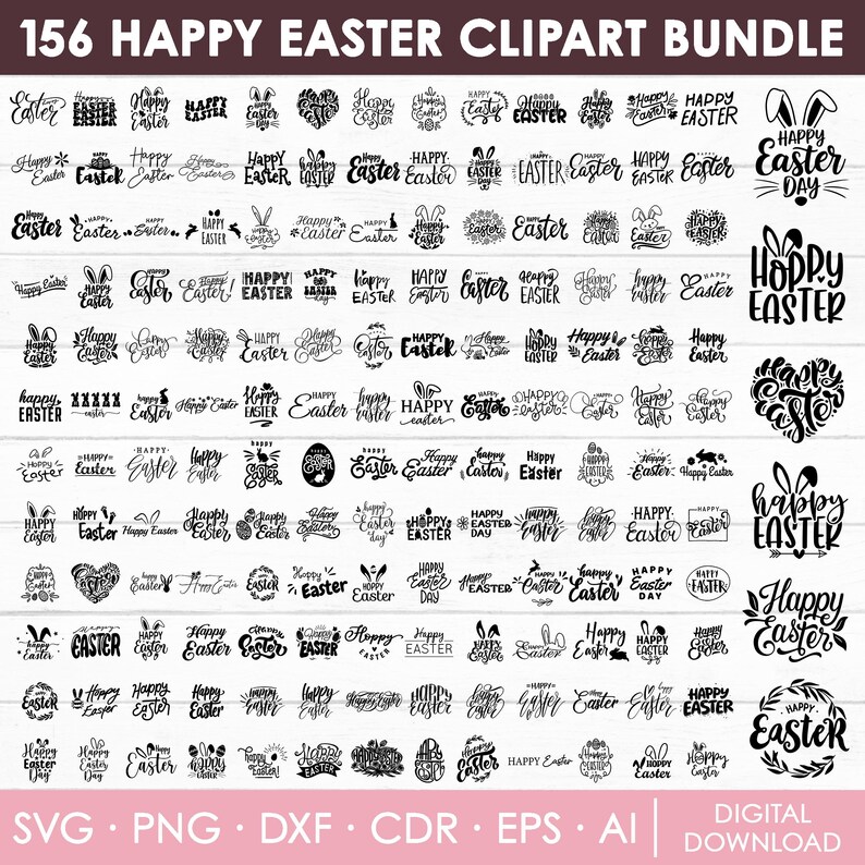 Happy Easter Svg Bundle, Easter Svg, Hoppy Easter Svg, Easter Sign ...
