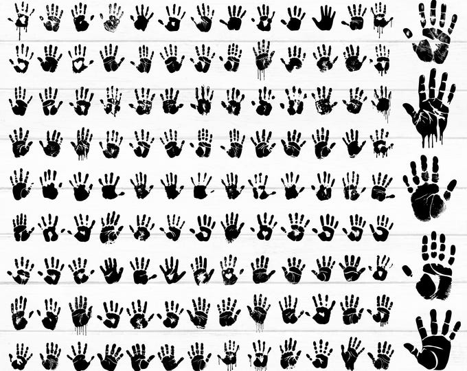Handprint Svg Bundle, Handprint Vector, Handprint Silhouette, Handprint ...