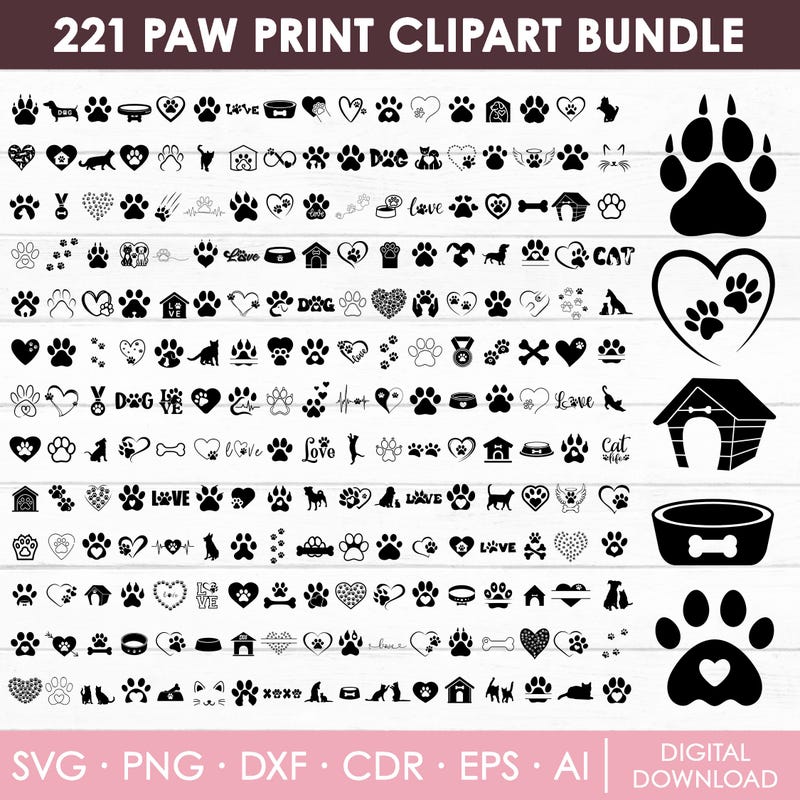 Cat & Dog Clip Art - Etsy