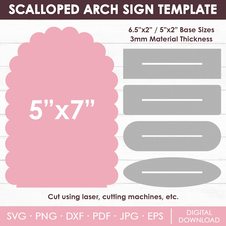 5x7 Arch Sign Template Bundle, Arch Sign Svg, Standing Sign Base ...