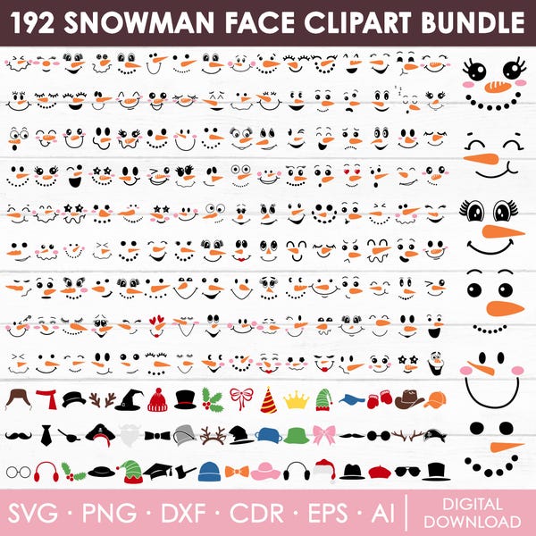 Snowman Eyes Clipart - Etsy