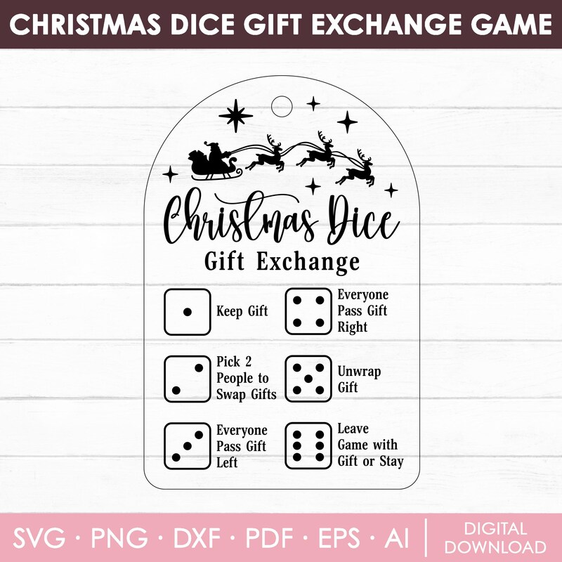 Dice Christmas Tag - Etsy